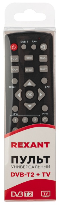 Пульт универсальный REXANT для цифровых приставок DVB-T2 + TV от ...
