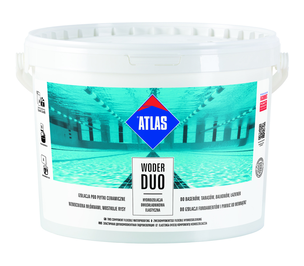 Гидроизоляция обмазочная Atlas Woder DUO двухкомпонентная, 16 кг от ...