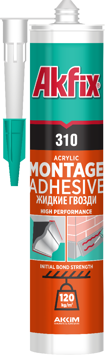 Клей монтажный акриловый Akfix № 310 жидкие гвозди 310мл.(24) от ...