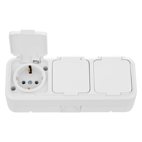 Розетка наружная тройная Bylelectrica IP54 с з/к белый РА16-0132 от ...