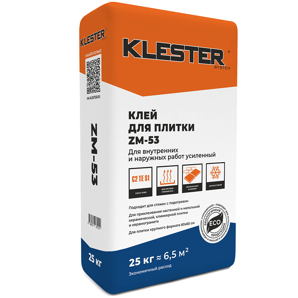 Клей для плитки KLESTER ZM-53 (морозостойкий), 25 кг от Мегаполис ...